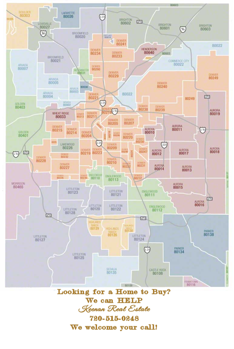 Zip Codes for Metro Denver Communities